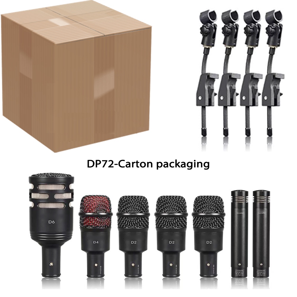 Dp72 ชุดไมโครโฟนไดนามิก แบบมีสาย 7 แพ็ก สําหรับการแสดง และสตรีมมิ่ง ...