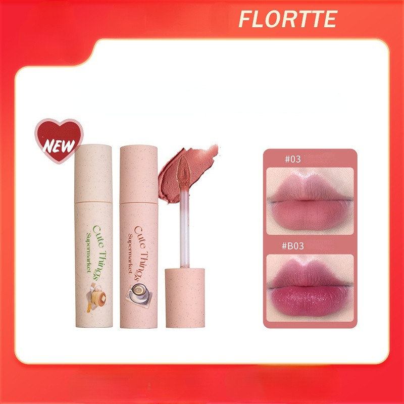 Flortte Strange Meilia Series Milk Cake ลิปครีม โคลนหมอก เคลือบริมฝีปาก แวววาว | Shopee Thailand