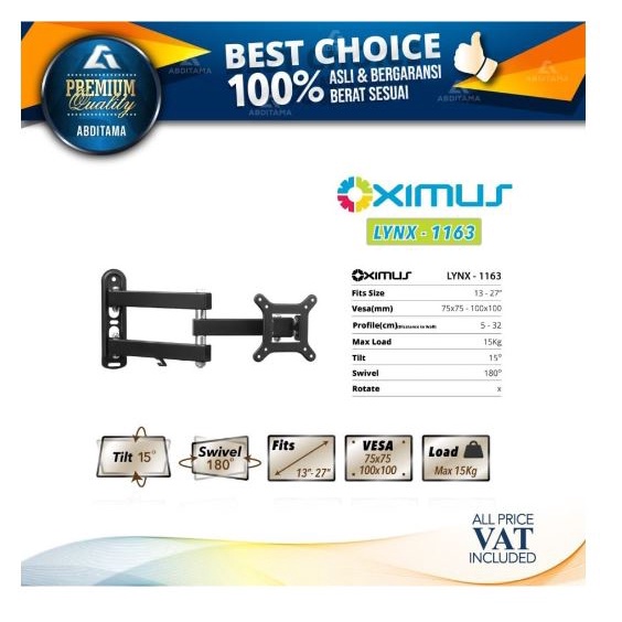 Oximus LED TV Monitor Bracket Oximus Lynx 1163 13 กล ่ อง - 27 กล ่ อง ...