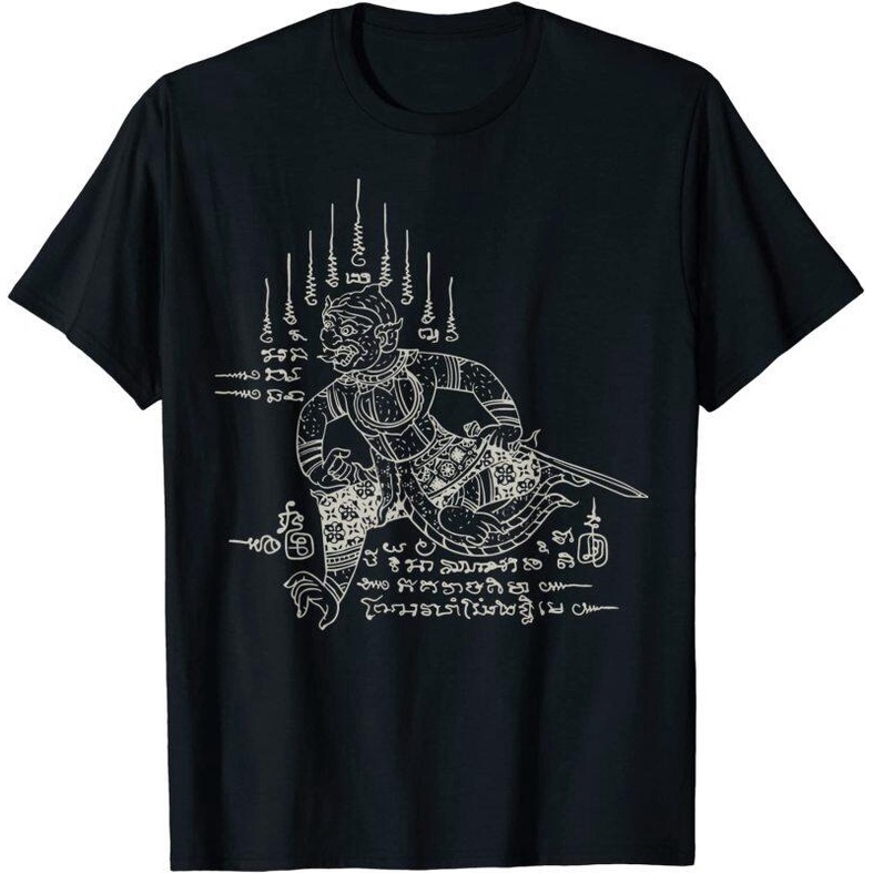 ปี้ ประเทศไทยเสื้อยืดแขนสั้น Sak Yant Thai Tattoo Hanuman Mythical ...