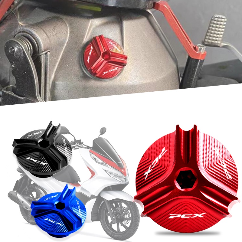 ฝาปิดน้ำมันเครื่อง FOR HONDA PCX150 PCX125 PCX160 PCX 160 งาน CNC ฝาครอบสกรูท่อระบายน้ํามัน ...