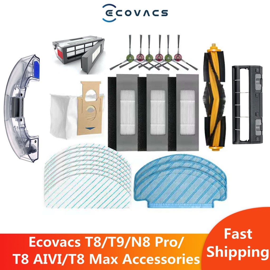 Ecovacs T8 Max T8 T9 T8 AIVI N8 Pro อุปกรณ์เสริม แปรงหลัก แปรงด้านข้าง กล่องเก็บฝุ่น ถุงเก็บน้ํา ...