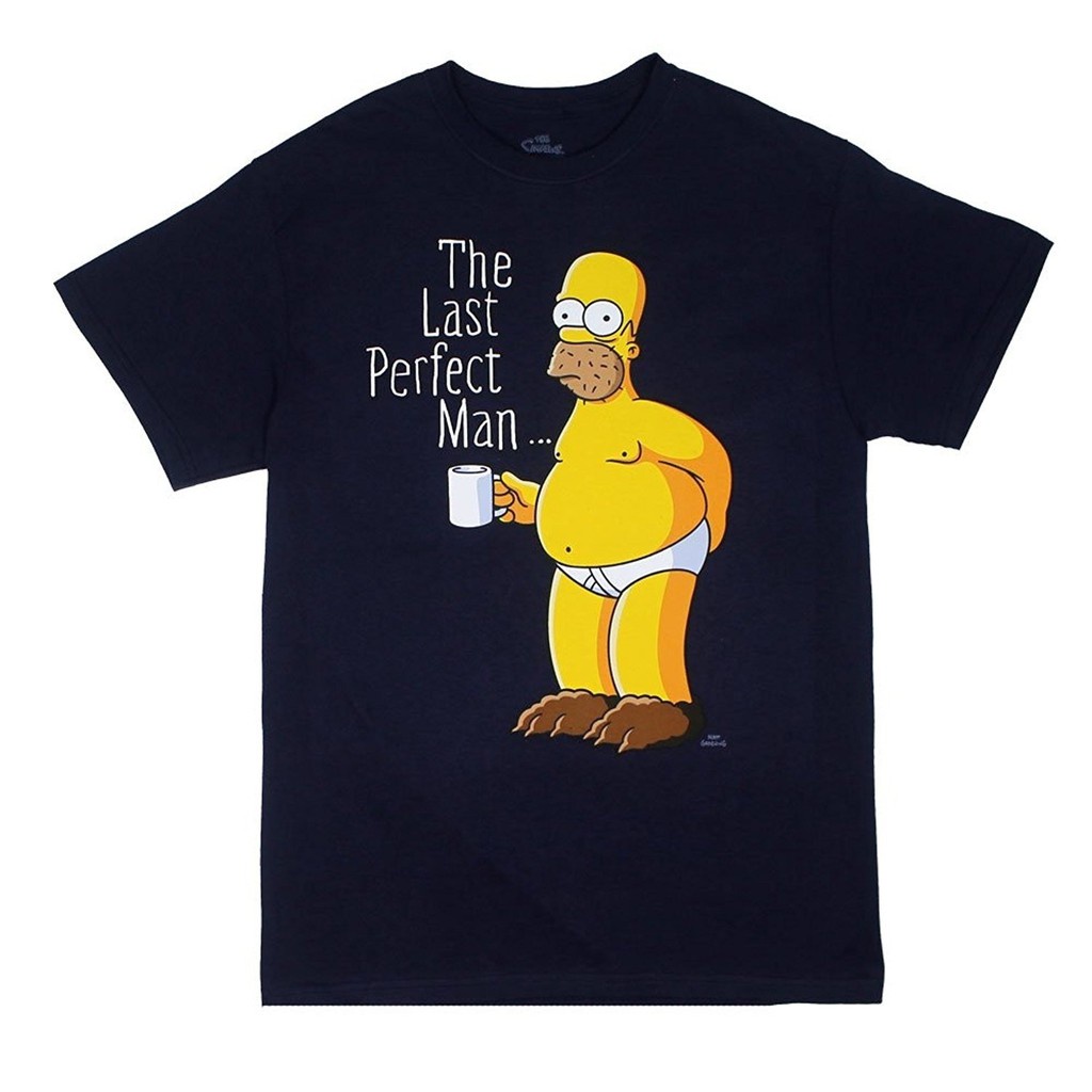 เสื้อยืด The Simpsons Homer The Last Perfect Man 100% Cotton Men's T ...