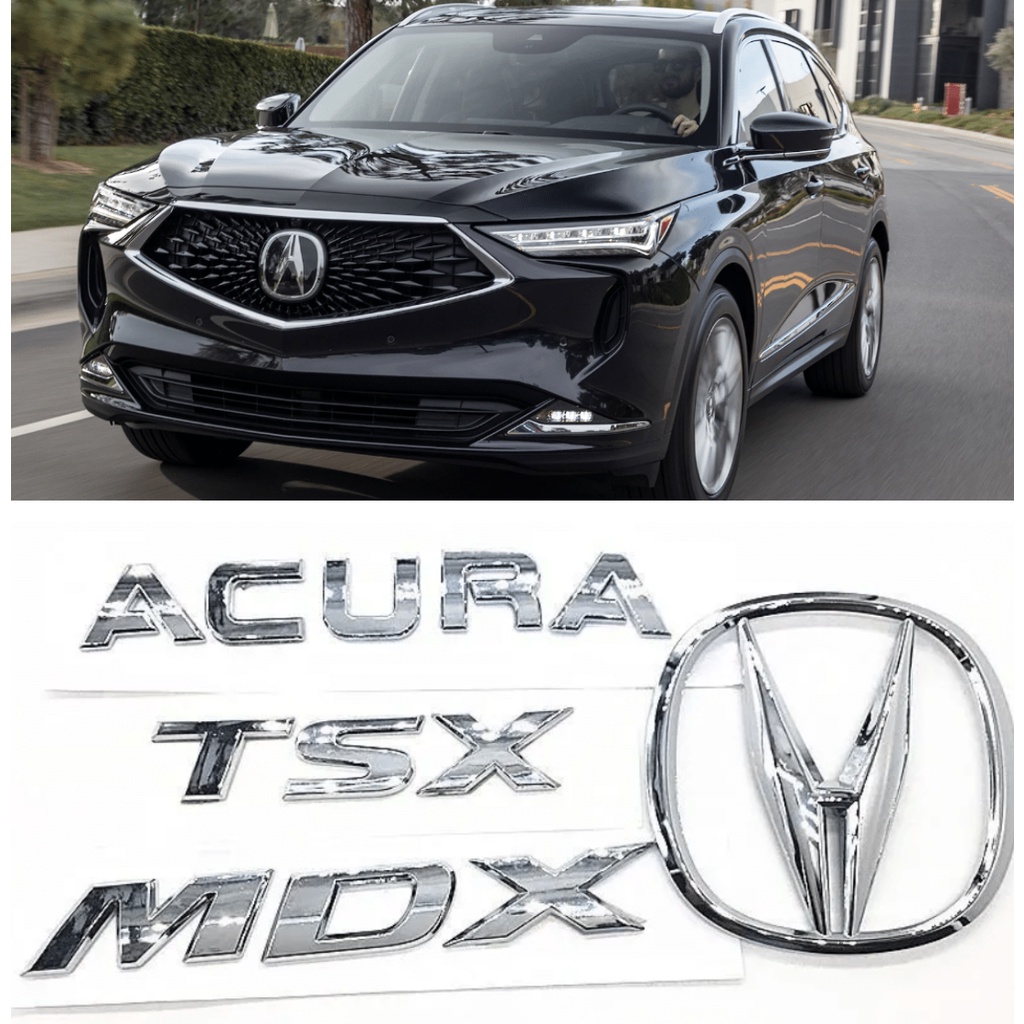 Acura car logo MDX TSX silver letter sticker car tail decoration ...
