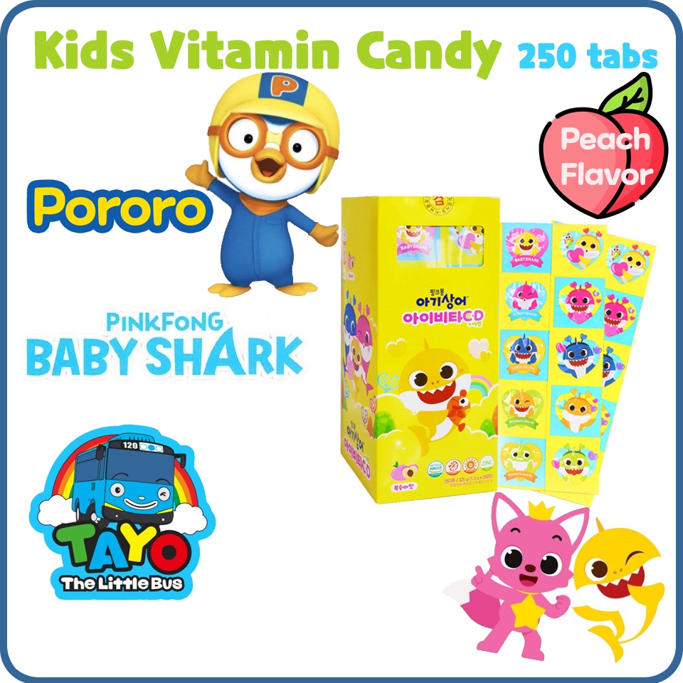 [Pororo, Pinkfong Baby Shark, Little bus Tayo] Korea Multi Vitamin ...