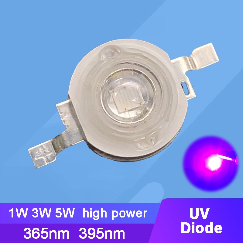 อะไหล่ไฟ LED 395 ดวง 1W 3W 5W UV อัลตราไวโอเลต สีม่วง 365nm 10 ชิ้น | Shopee Thailand