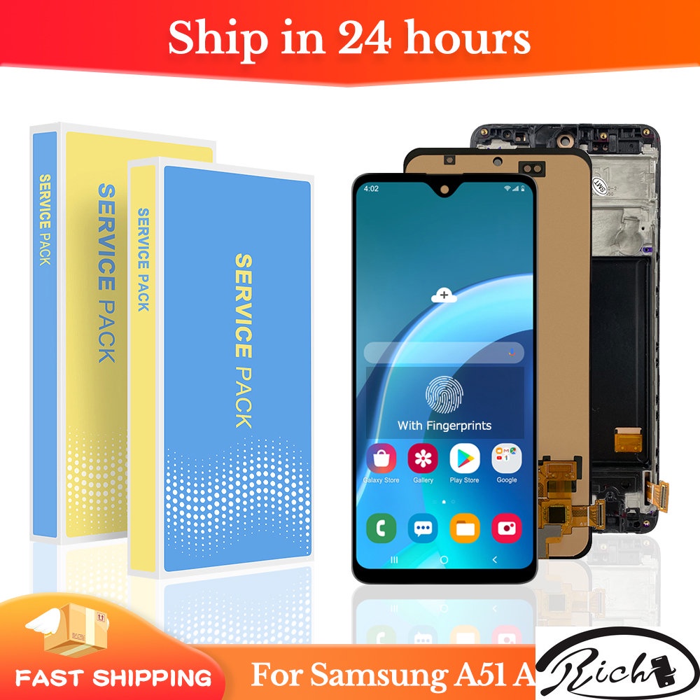 หน้าจอสัมผัสดิจิทัล LCD 6.5 นิ้ว สําหรับ Samsung Galaxy A51 LCD A515F ...