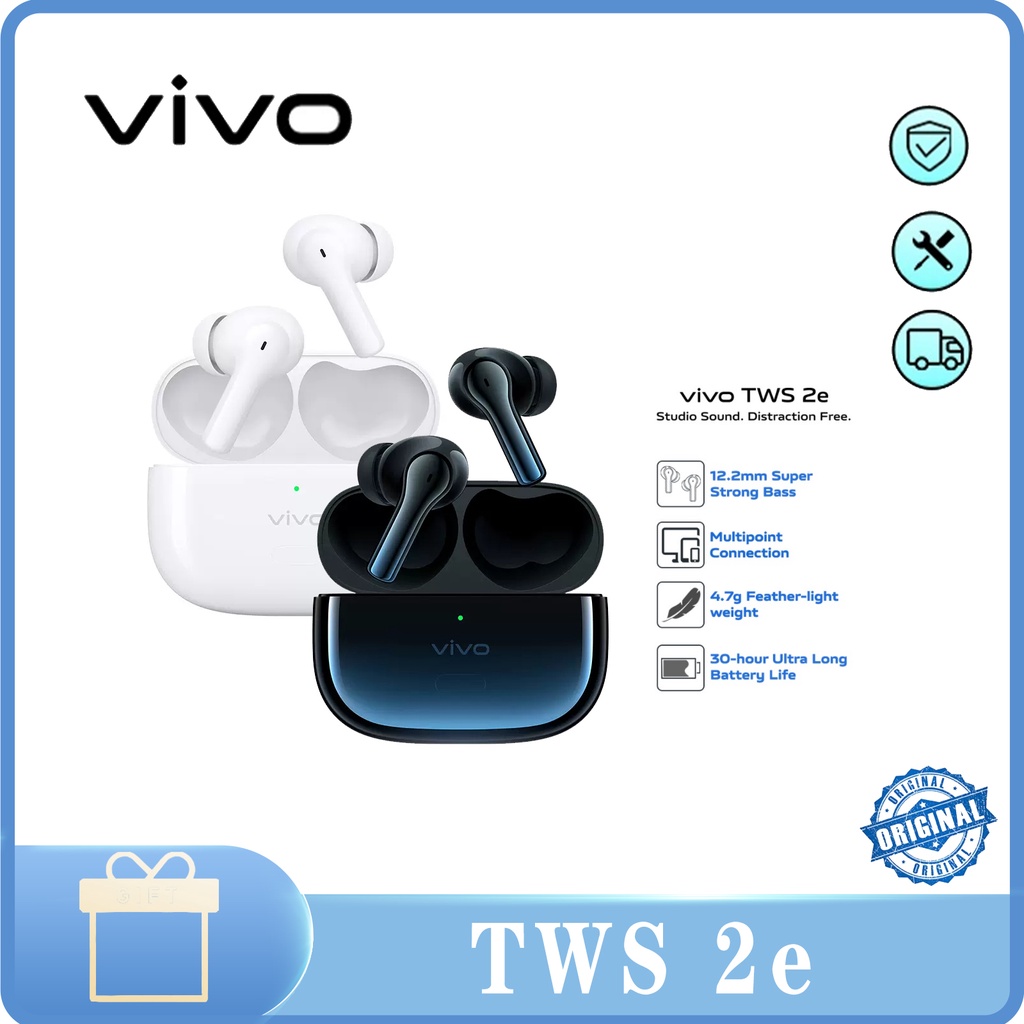 Vivo TWS 2e ชุดหูฟังบลูทูธไร้สาย ตัดเสียงรบกวน สําหรับเล่นเกม โทร | Shopee Thailand
