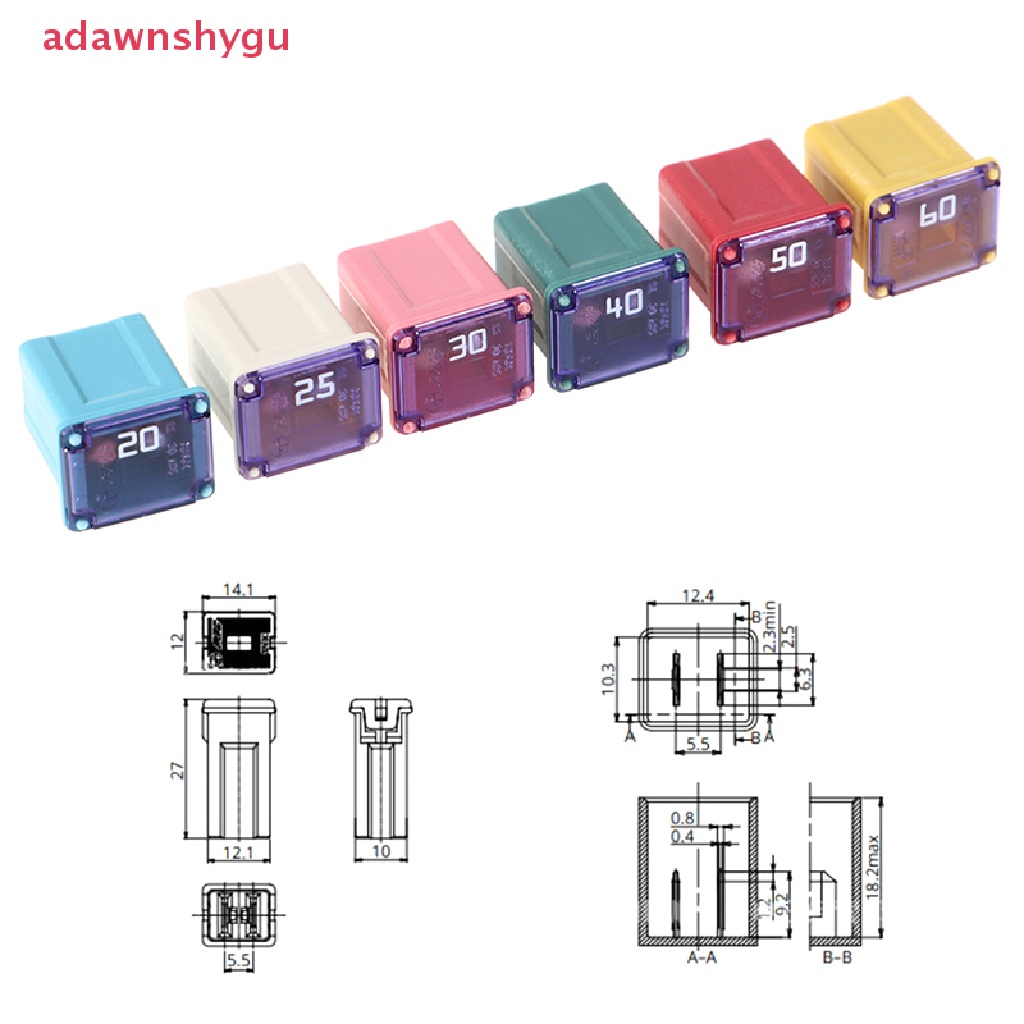 Adagu ฟิวส์รถยนต์ ทรงสี่เหลี่ยม ขนาดเล็ก 58V 20A 25A 30A 40A 50A 60A 16 ...
