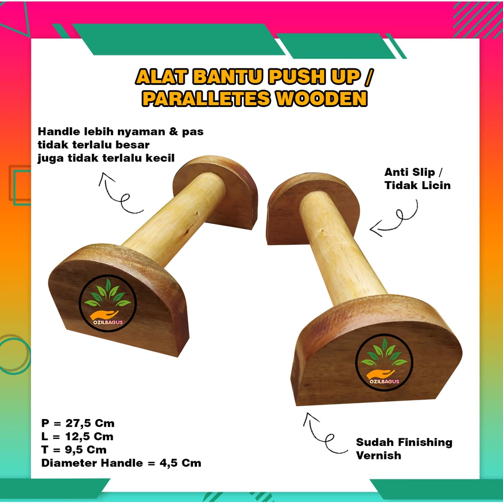 Kayu Push Up Bar เครื่องมือขาตั้งแบบขนานไม้ | Shopee Thailand
