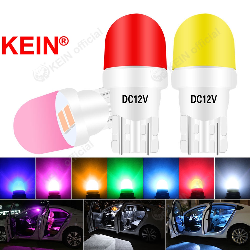 Kein 2PCS เซรามิค T10 LED W5W 194 168 501 Dome Park ไฟแสดงสถานะ Intertor ไฟป้ายทะเบียนประตู ...