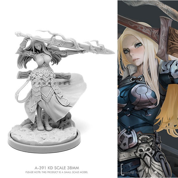 Beauty Soldier Goddess Series โมเดลทหารเรซิ่น ขนาด 38 มม. สีขาว A-391 ...