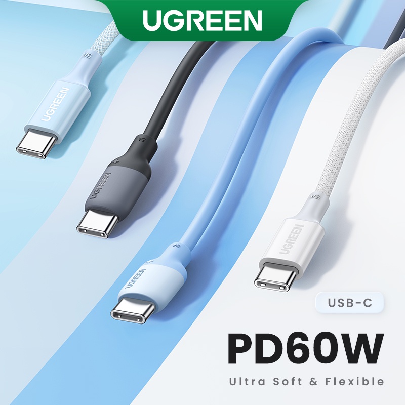 Ugreen สายเคเบิล USB C 60W Type C เป็น Type C สําหรับ MacBook Samsung Huawei PD60W USB Type C ...