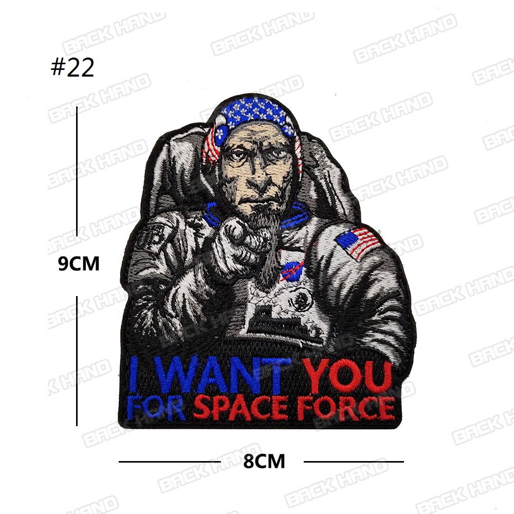 แผ่นแพทช์ปักลาย Donald Trump Space Force Space Explore Travel Badge ...