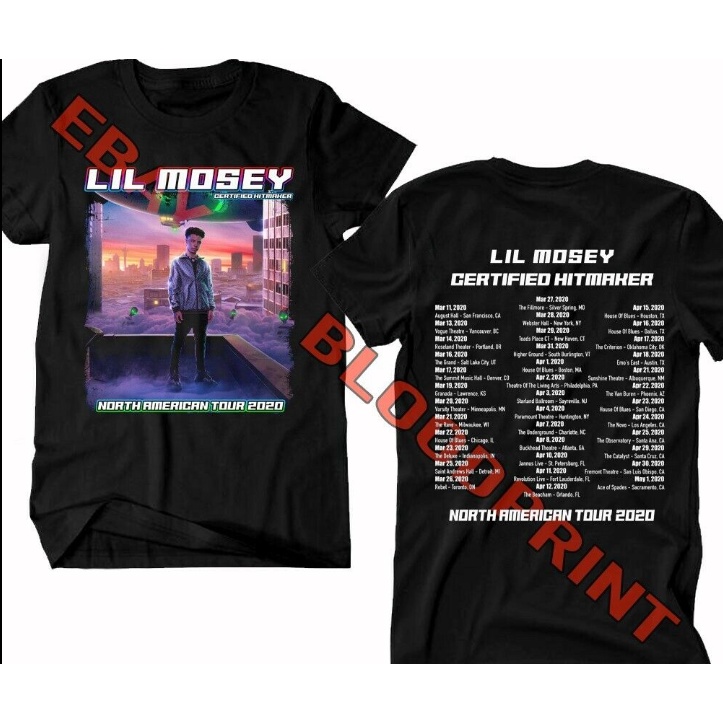 Lil Mosey เสื้อยืดได้รับการรับรอง hitmaker North American Tour 2020 RAP ...
