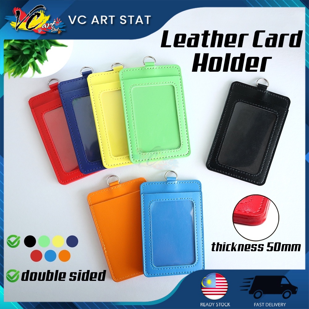 Vc Art ที่ใส่บัตรหนัง PU สองด้าน / ด้านเดียว ที่ใส่ป้าย / ฝาครอบการ์ด ...