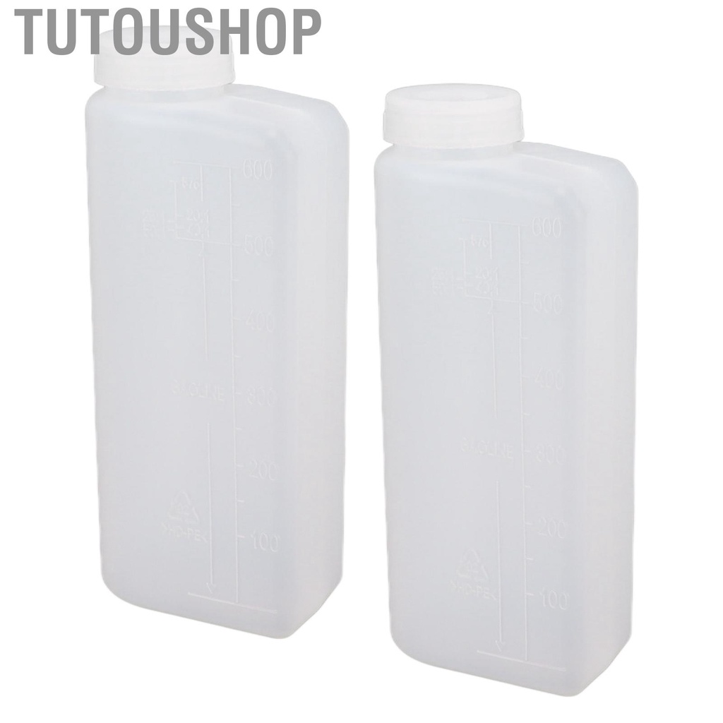 Tutoushop 2PCS 600ML 2 Stroke Oil Petrol Fuel Mix Bottle Professional ...