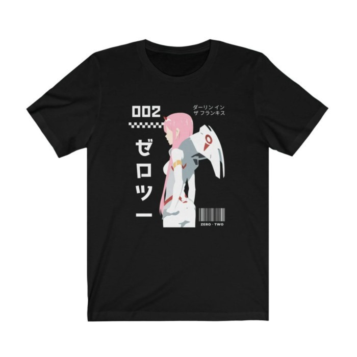 เสื้อยืดผ้าฝ้ายพรีเมี่ยม ชุดเสื้อสูท ลายการ์ตูนอนิเมะ Zero Two Battle ...