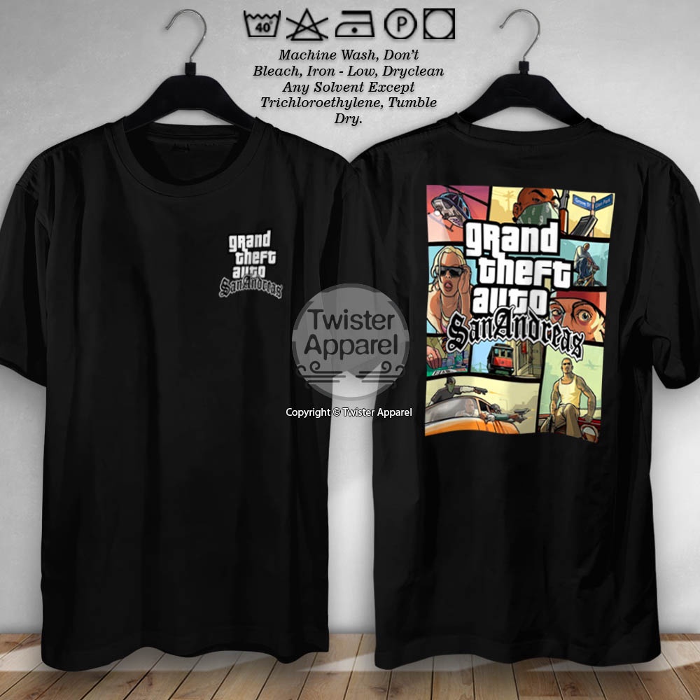 Kaos GTA San Andreas Grand Theft Auto Baju Distro เกมเมอร์ ผ้าฝ้าย 30s ... Kaos GTA San Andreas Grand Theft Auto Baju Distro เกมเมอร์ ผ้าฝ้าย 30s ...