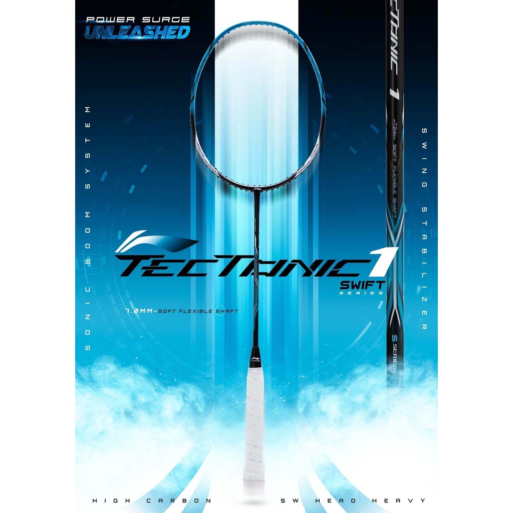 LI-NING ไม้แบดมินตัน รุ่น TECTONIC 1 SWIFT แถมซอง+พันด้าม+เอ็น พร้อม ...