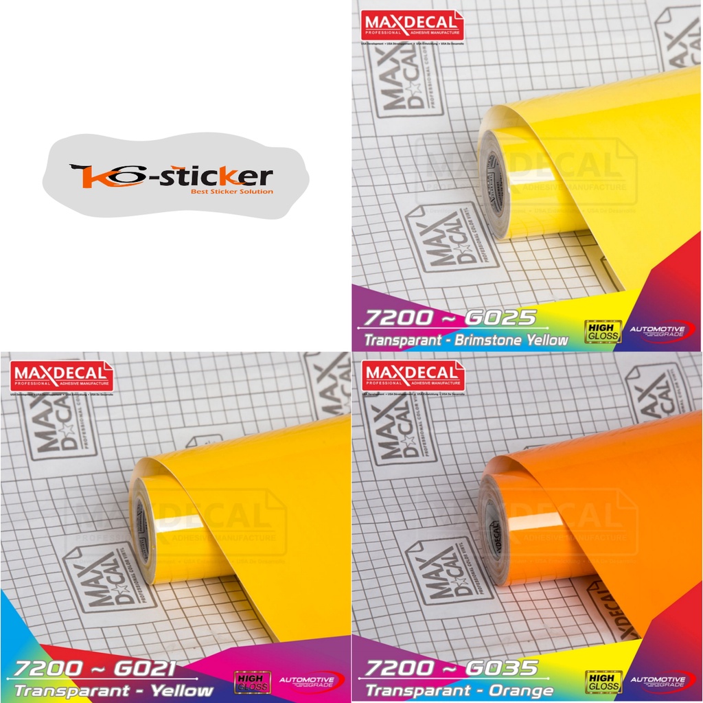 Maxdecal Max Decal สติกเกอร์สีเหลืองโปร่งใสสีเหลืองสีเหลืองสีเหลืองสี ...