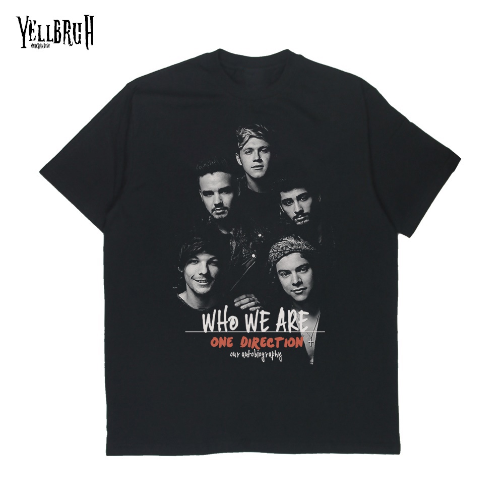 ย้อนยุคเสื้อยืด ลาย Who We Are Kaos One Direction สีเหลือง สีดําS-5XL ...