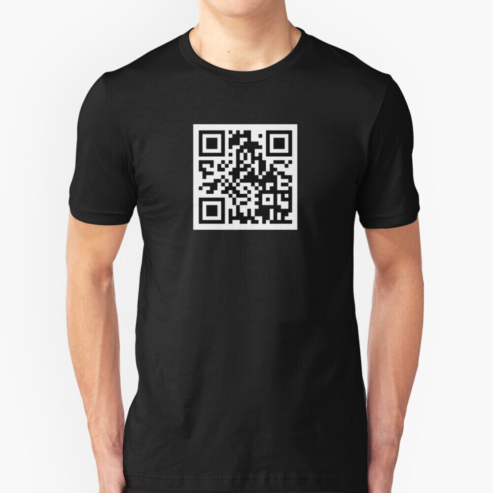 Rick Roll Qr Code T เสื้อ 100% ผ้าฝ้ายแท้ขนาดใหญ่ Rick Astley Rickroll ...