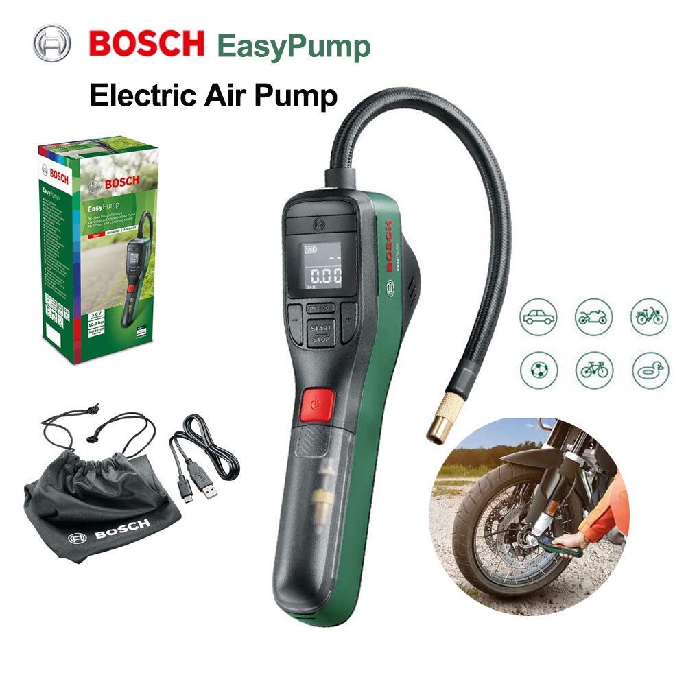 Bosch Easy Pump ไร้สายปั๊มลมไฟฟ้า Inflators 3.6V USB ชาร์จมินิคอมเพรสเซอร์ EasyPump | Shopee ...