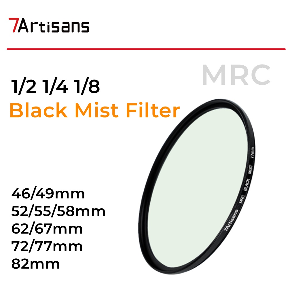 7Artisans Black Mist Filter 1/2 1/4 1/8 Black Mist Ultra Slim Frame AGC ...