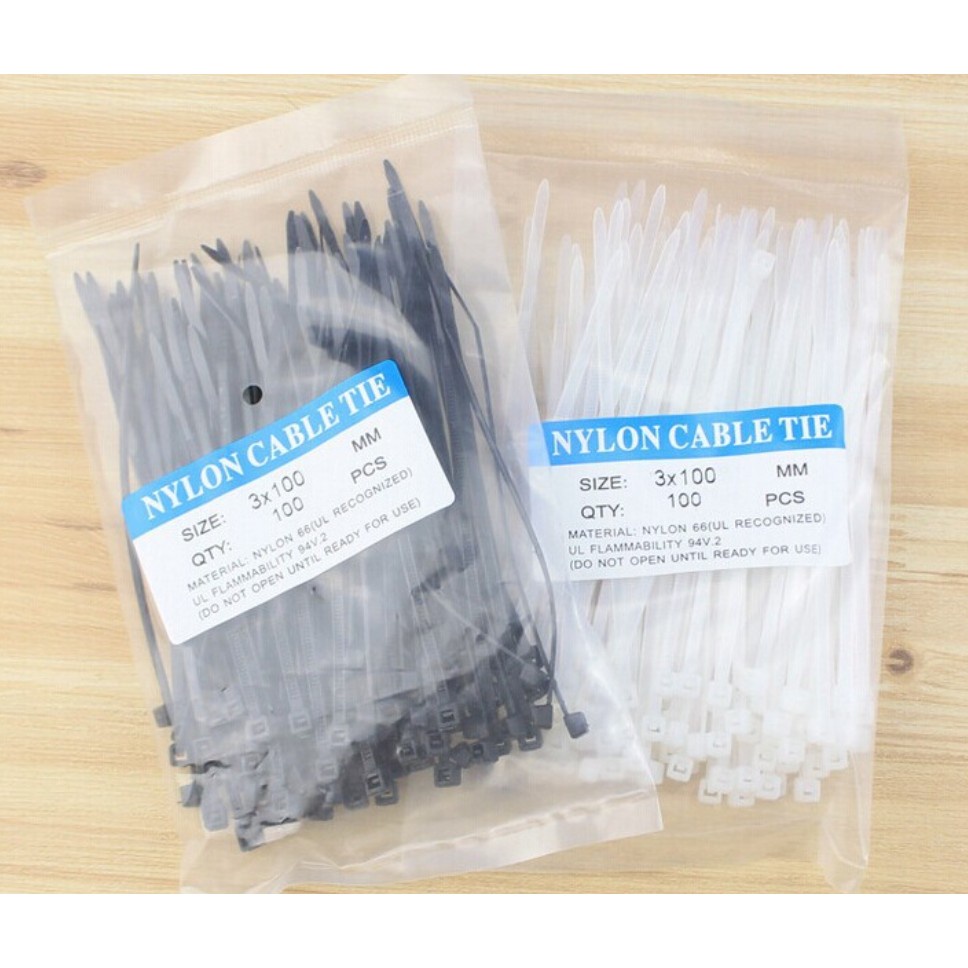 เคเบิ้ลไทร์ A1300 Cable Tie Nylon ไนลอน สายรัด สีขาว สีดำ (ราคาต่อแพ็ค ...