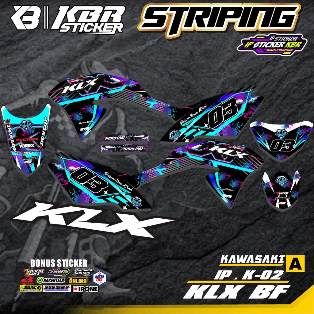 KAWASAKI Striping Klx Bf 150 Extreme Klx G Original - สติ๊กเกอร์ ...