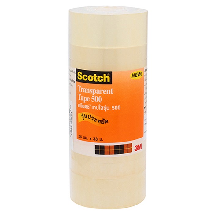 เทปใส 3M Scotch รุ่น 500 แกน 1 นิ้ว ทุกขนาด สก๊อตช์ Transparent Tape ( 1 แพ็ค ) | Shopee Thailand