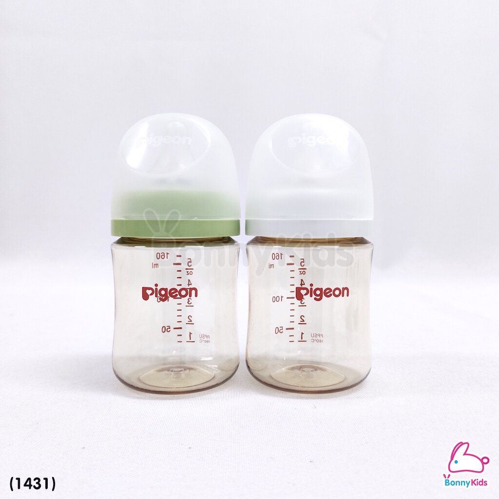 (1431) Pigeon (พีเจ้นท์) SofTouch PPSU ขวดคอกว้างสีชา 5oz แพ็ค 2 ขวด (0m+) | Shopee Thailand