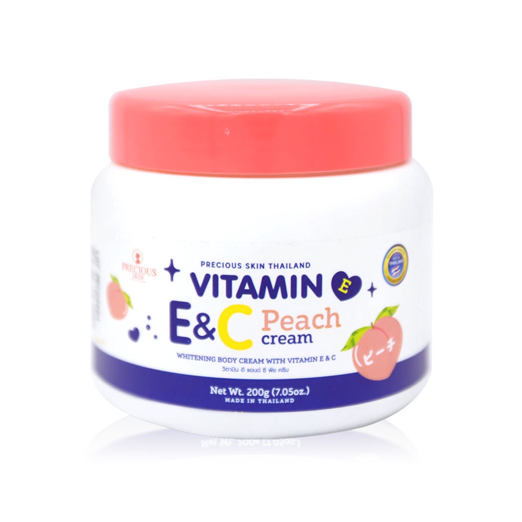 Precious Skin Thailand Vitamin E&C Peach Cream 200g เพรชเชิส ครีมบำรุง ...