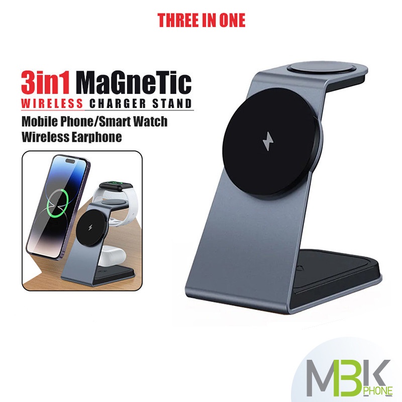 แท่นชาร์จไร้สาย 3 in1 แท่นชาร์จ รุ่น T3 Magnetic Wireless Charger Stand ...