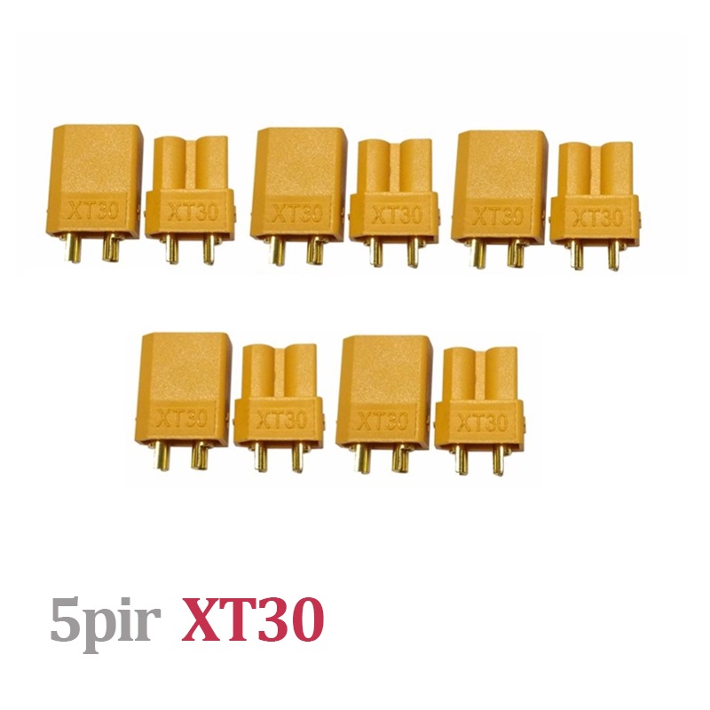 ปลั๊กเชื่อมต่อกระสุนตัวผู้ RC XT30 XT 30 ตัวเมีย สําหรับแบตเตอรี่ RC Lipo ESC Motor DIY 5 คู่ ...