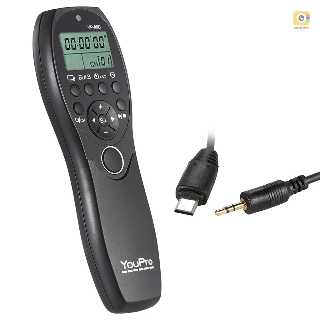 YouPro YP-880 S2 Camera Wired Shutter Release Timer Remote Control LCD Display for A58 A7R A7 ...