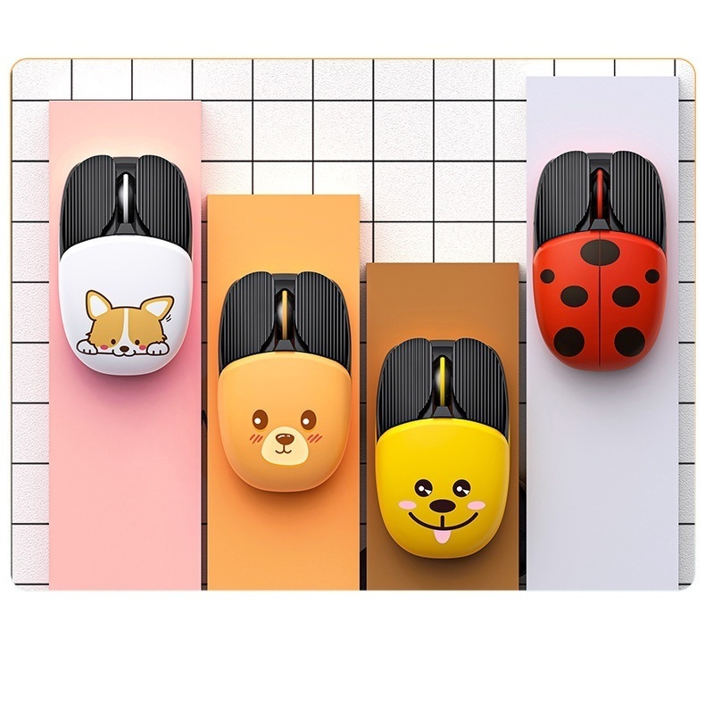 Ladybug Mouse Corgi Mouse 2.4GHz เมาส์เกมมิ่งไร้สาย แบบชาร์จไฟได้ ...