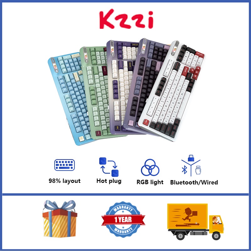 Kzzi Z98 คีย์บอร์ดเกมมิ่งไร้สายบลูทูธ RGB | Shopee Thailand