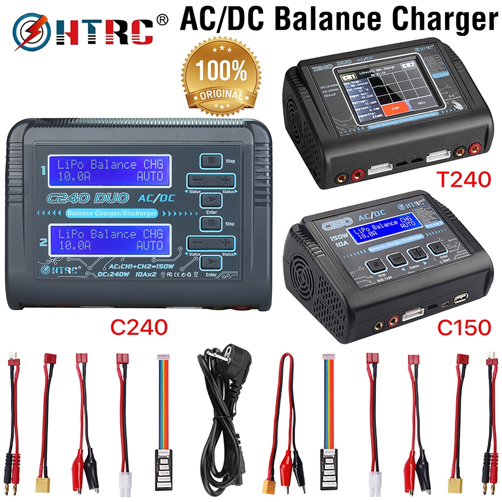 Htrc T240 C240 C150 ที่ชาร์จแบตเตอรี่ลิโป้ 1-15s AC DC แบบคู่ สําหรับรถ ...