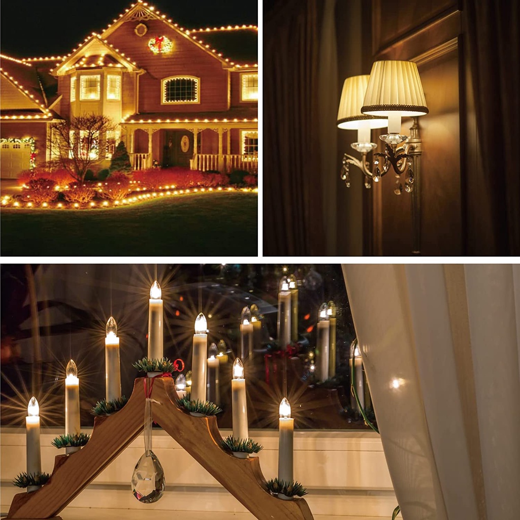 Vitange หลอดไฟ LED Edison E12 E14 E27 1W 2W 3W 4W 6W 8W C7 T22 C35 A19 G40 G80 ST45 ST64 หรี่แสง ...