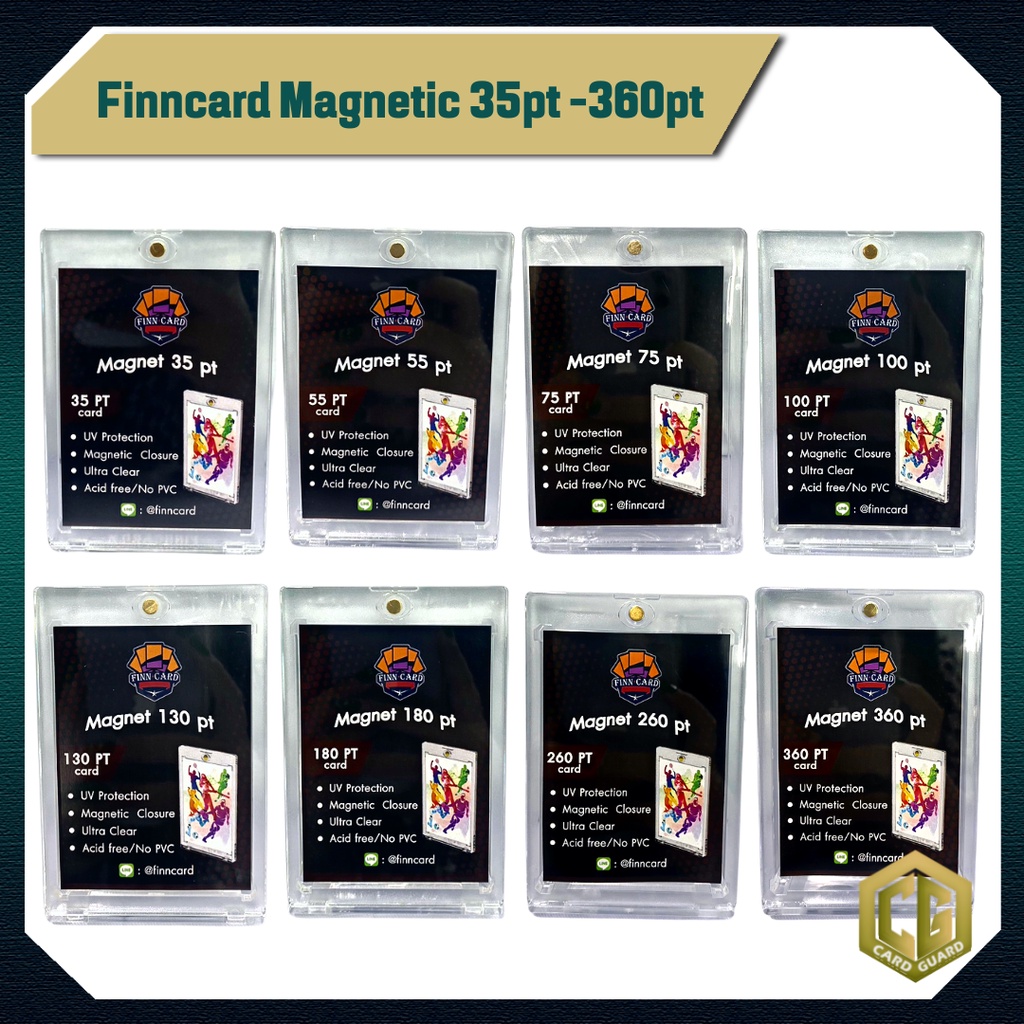 [Card Guard] Finncard Magnet ป้องกัน UV แม็กเน็ตใสวิ๊ง ใส่การ์ดสะสม หมุดทอง ขนาด 35pt - 360pt มี ...