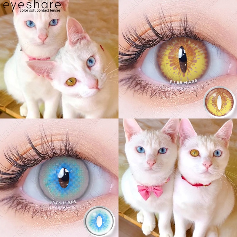 Eyeshare CAT Eye คอนแทคเลนส์ คอสเพลย์ สีฟ้า สําหรับแต่งตา แต่งหน้าประจํ ...