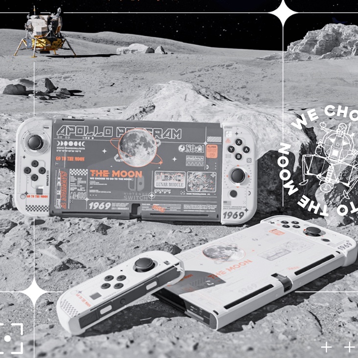 Geekshare เคสใส ธีมโปรแกรม Apollo แบบแข็ง ถอดออกได้ สําหรับ Nintendo ...