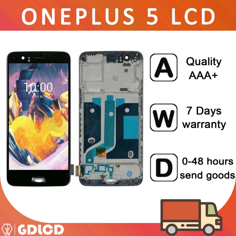 Oneplus 5 LCD A5000 ชุดหน้าจอ LCD แบบเต็ม หน้าจอสัมผัส ดิจิไทเซอร์ แบบ ...