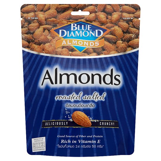 บลูไดมอนด์อัลมอนด์อบเกลือ BLUE 400 กรัมDIAMON ALMONDS ROASTEDSALTED400G ...