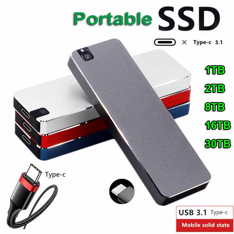 ฮาร์ดไดรฟ์ภายนอก SSD Type-C USB3.1 ความเร็วสูง 1TB 2TB 8TB 16TB 30TB 60TB 128TB ขนาดเล็ก แบบพกพา ...