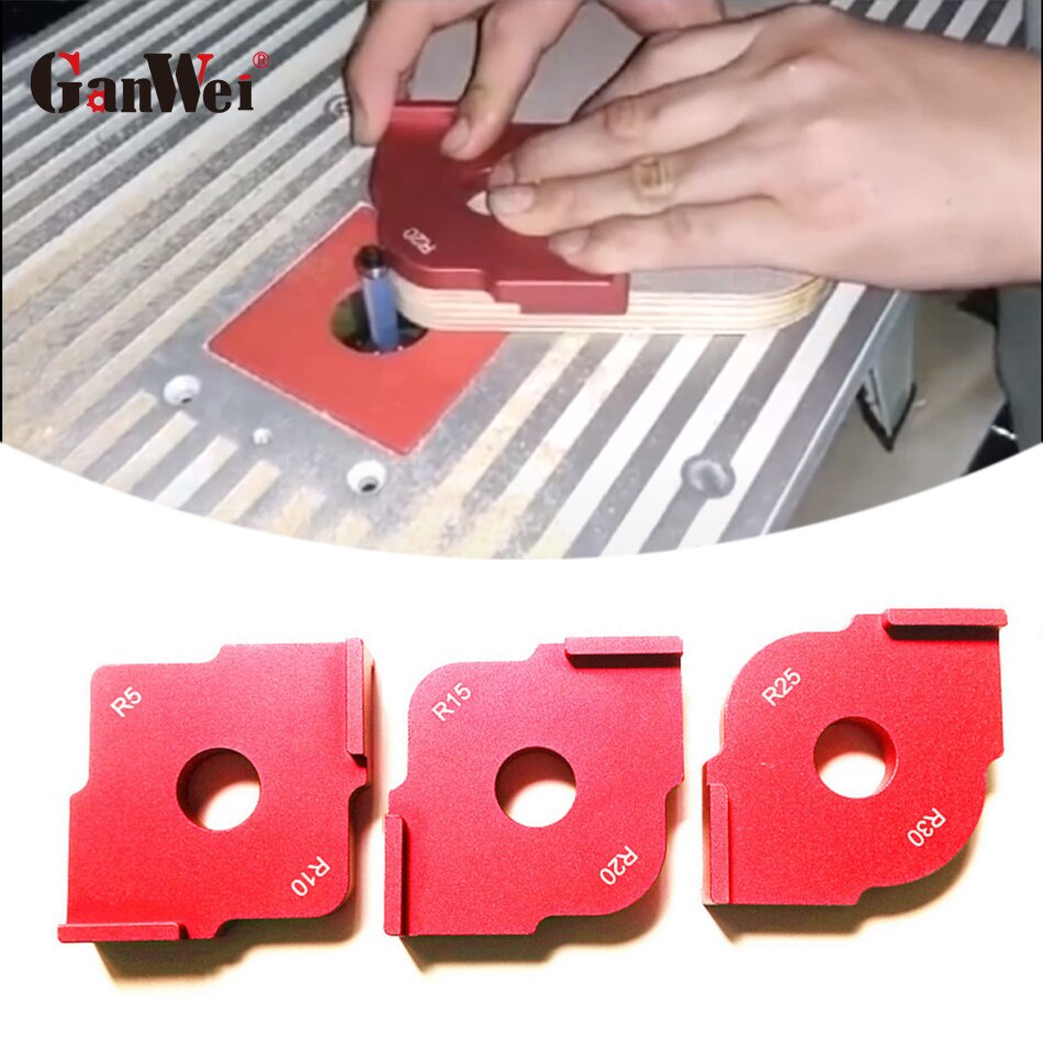 wn3 GanWei ตัดไม้รัศมี Jig Router Arc มุมมุมแม่แบบสำหรับตัดเครื่อง R5 ...