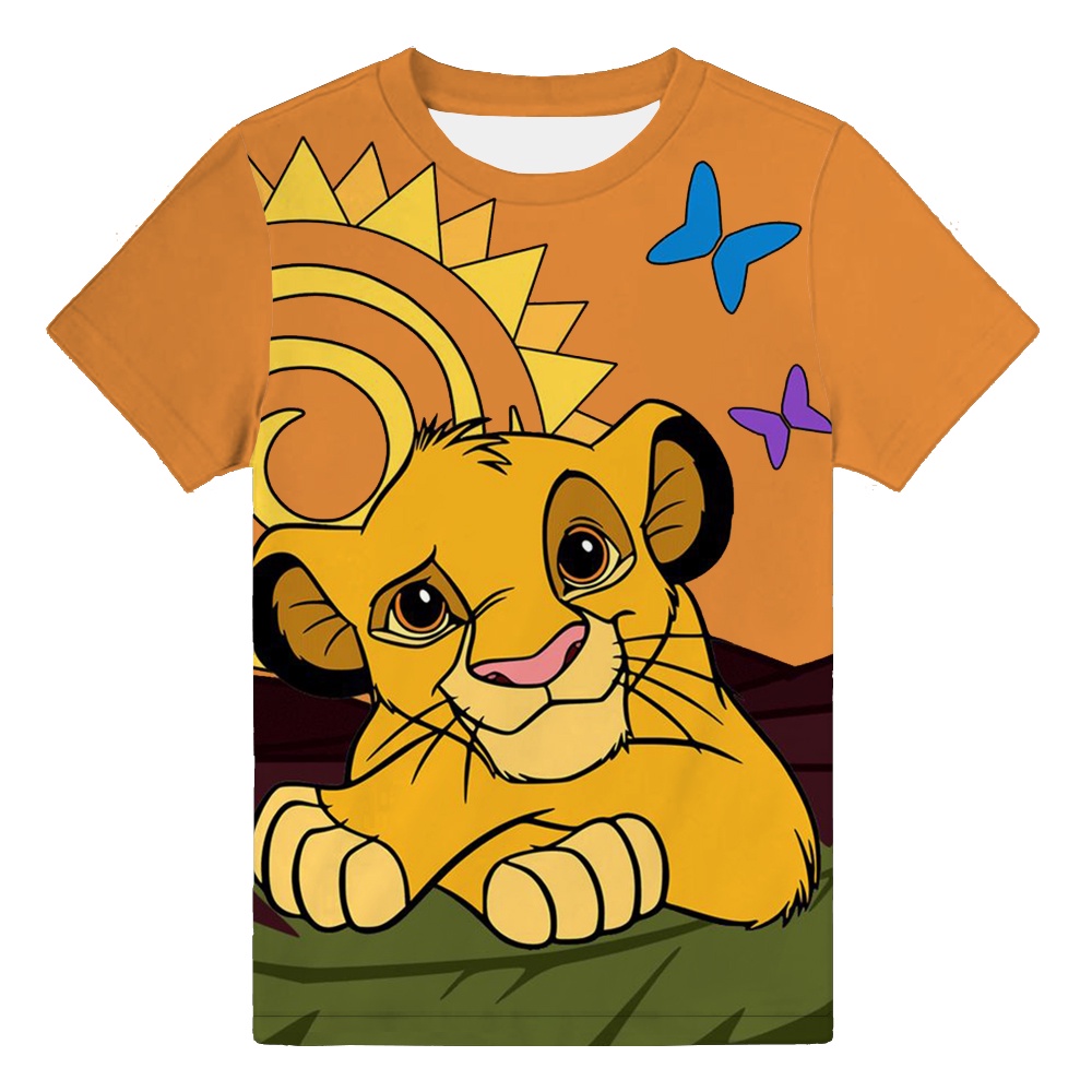 เด็ก Kawaii Simba รูปแบบ 3D พิมพ์เสื้อยืดฤดูร้อนใหม่ Tees ทุกวันแฟชั่น ...