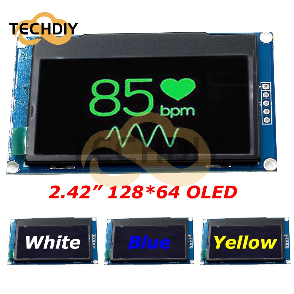 โมดูลจอแสดงผล OLED 2.42 นิ้ว 128*64 2.42" หน้าจอแสดงผล LCD 4 Pin SSD1309 128X64 IIC I2C สําหรับ ...